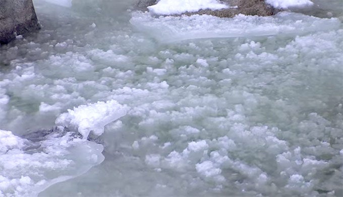 Frazil Ice and Snow Cone Formations in Yosemite